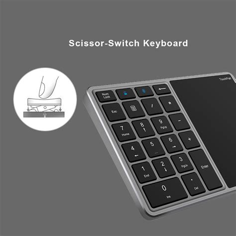 Numeric Keypad Wireless 2 4g Bluetooth Compatible With Touch Panel Mini Numeric Keyboard Type C