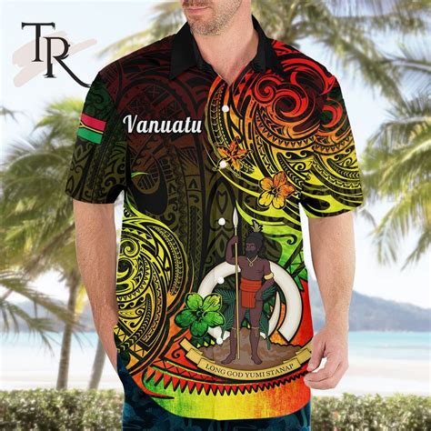 Personalised Vanuatu Hawaiian Shirt Reggae Polynesia Long God Yumi