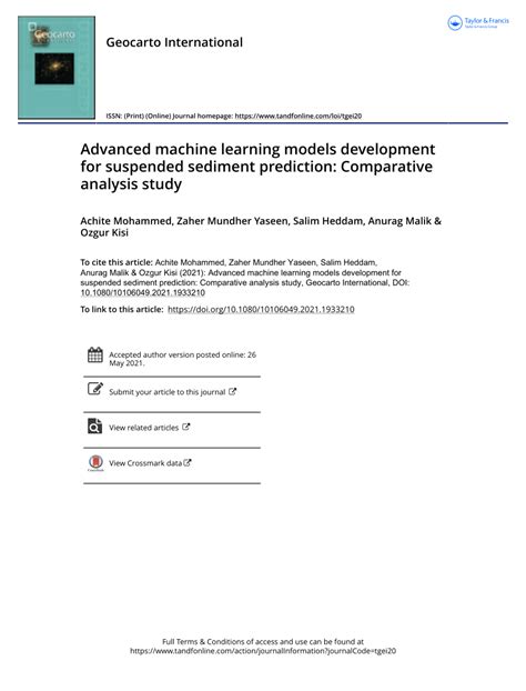 Pdf Advanced Machine Learning Models Development For Suspended