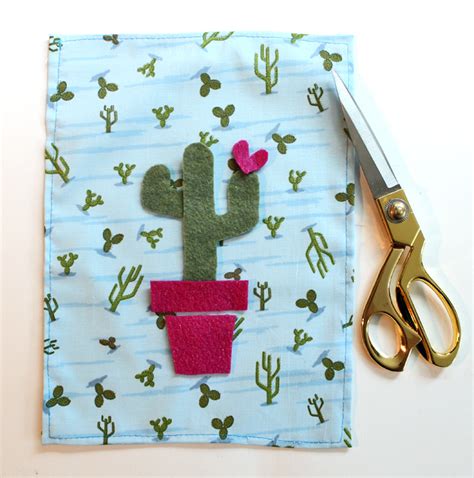 DIY Fabric And Felt Notebook Cover Seams And Scissors