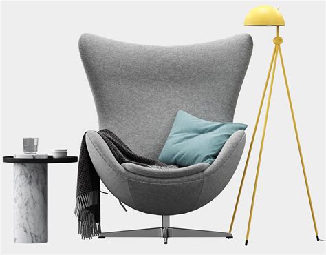 계란 라운지 용 의자 직물 3d 모델 50 Unknown Obj Fbx Max Free3d