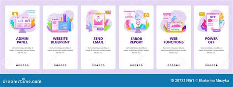 Email Mobile App User Inteface Template Card Cartoon Vector 249195783