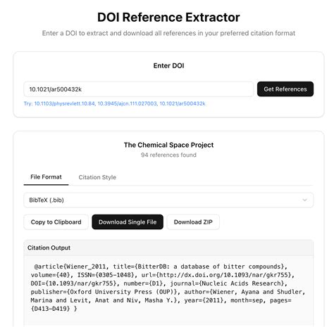 Doi References Ui Extract And Convert Academic Citations