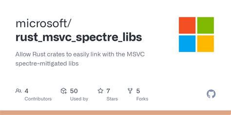 Github Microsoftrustmsvcspectrelibs Allow Rust Crates To Easily Link With The Msvc