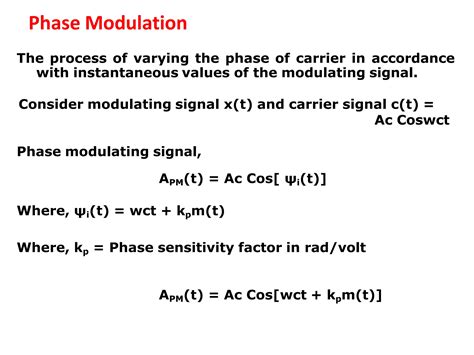 Angel Modulization In Frequency Modulation And Phase Modulation Pptx Physics Science
