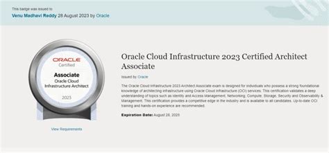 Venu Madhavi On Linkedin Im Happy To Share That Ive Obtained A New Certification Oracle Cloud