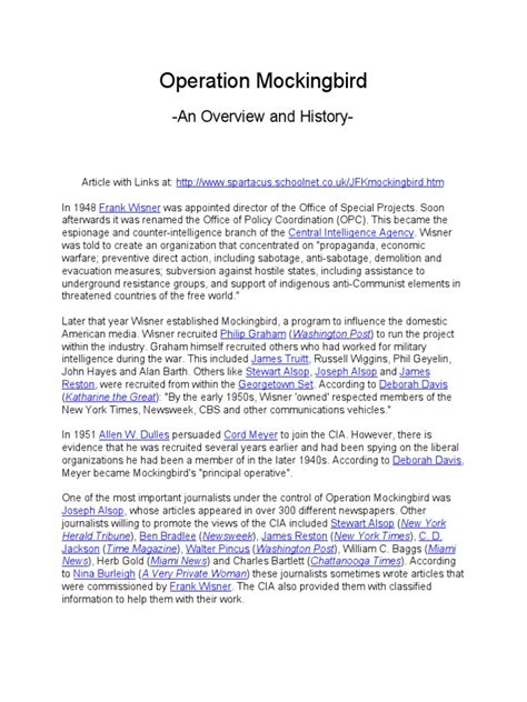 Dokumen Pub Cia Operation Mockingbird Document Collection Download