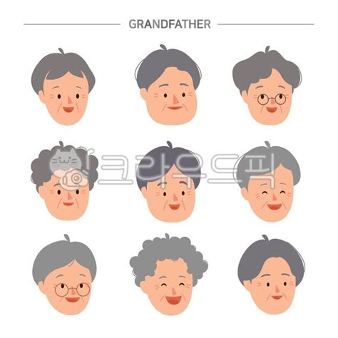 할아버지 아빠 아버지 사람 얼굴 사진이미지일러스트캘리그라피 Budoutfromb1작가