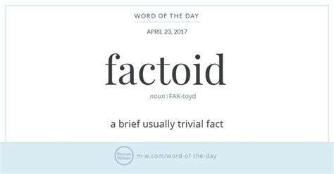 Word Of The Day Factoid