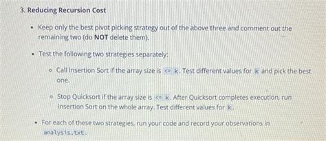 Solved 1 Implement Quicksort Implement Quicksort In A Chegg