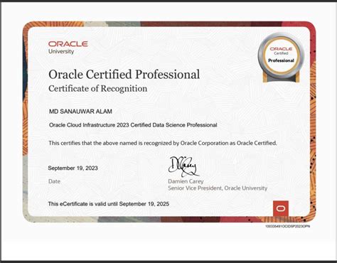 Md Sanauwar Alam On Linkedin Oracle Oraclecertified