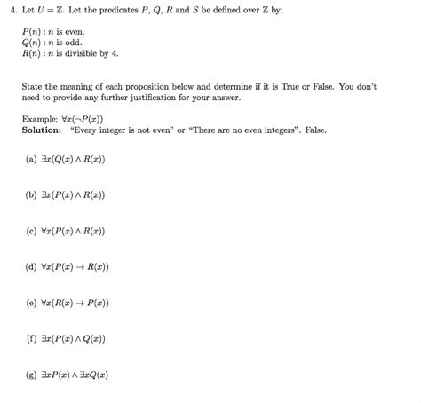 solved let u z let the predicates p q r and s be