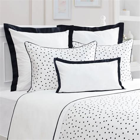 Black And White Harper Sham Pair Black Piping Polka Dot Bedding Black Duvet Cover White