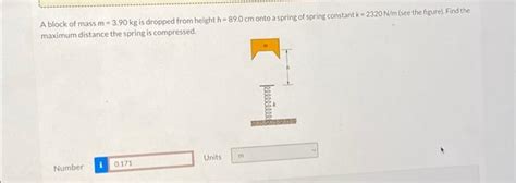 Solved A Block Of Mass M 3 90 Kg Is Dropped From Height H