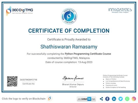 Shathiswaran Ramasamy On Linkedin 360digitmg Python