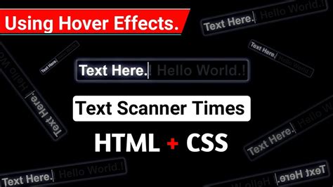 Make Text Scanner In Html And Css Awesome Coding Html Css