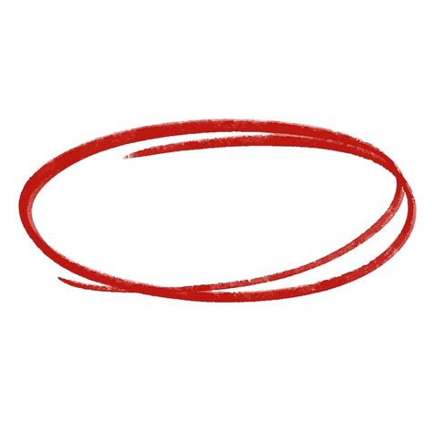 Boucle De Cercle De Stylo Rouge Dessiné à La Main Crayon Rouge Fait à La Main Vecteur Premium