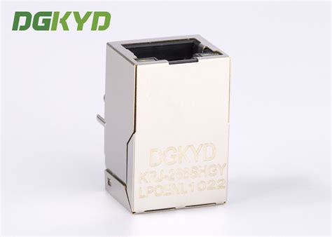 Single Port Shield Tab Up Cat 5 Power Over Ethernet Rj45 Modular Jack With G Y Led