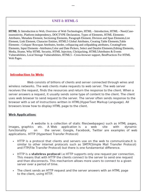 Msd Unit 1 Mean Stack Development Of The Course Pdf