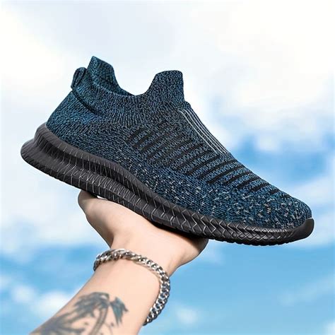 Mens Knitted Breathable Lightweight Slip On Casual Shoes Sock Shoes