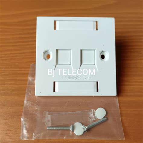 Jual Face Plate Data Cat 6 2 Port Plus Modular Jack Cat 6 Commscope Frame Dual Port
