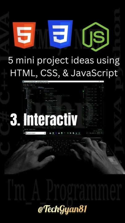 5 mini project ideas using html css and javascript coding shortsfeed project webdevelopment
