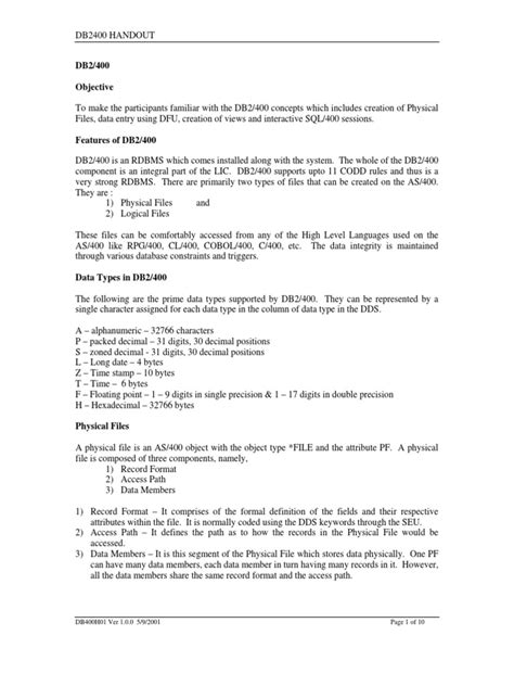 Db2 Dds Database Tutorials Pdf Ibm Db2 Databases