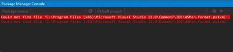 Visual Studio Nuget Package Manager Console Could Not Find File