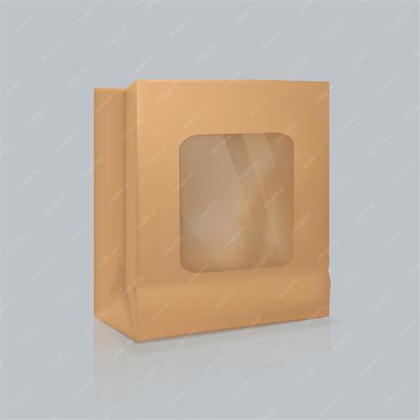 Premium Vector Mockup Of Realistic Square Paper Bag Cream Colored