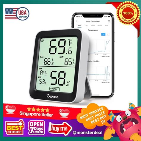 Govee Bluetooth Digital Hygrometer Roomthermometer Humidity Meter And Temperature Sensor Gauge