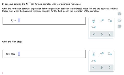 Solved In Aqueous Solution The Ni Ion Forms A Complex With