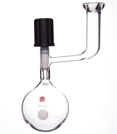 Schlenk Flask With High Vacuum Valve And O Ring Neck On Side Capacity 10 To 250 Ml Labxsci