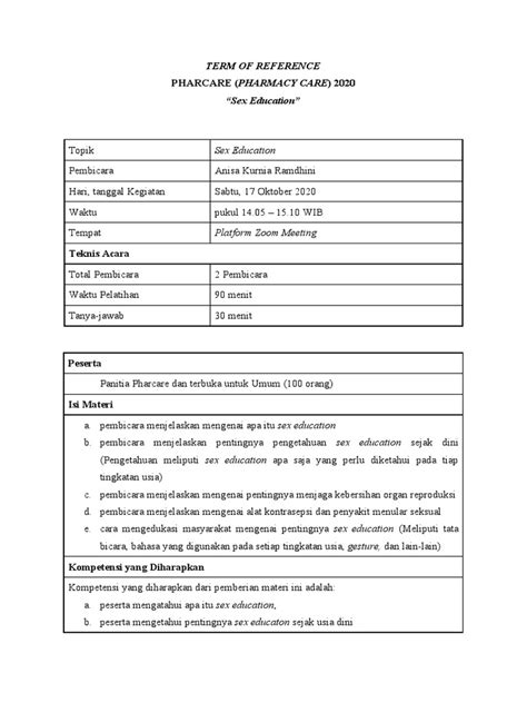 Tor Pharcare 2020 Sex Education Pdf