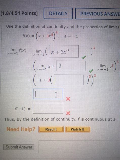 [solved] Use The Definition Of Continuity And The Properties Of Limits To Course Hero