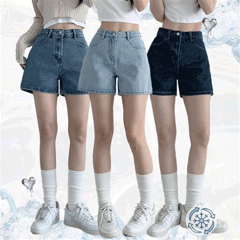 11할인 쿨링소재🐳베이직컬러 위치 아이스 쿨링 A라인핏 데님 숏팬츠 에이블리
