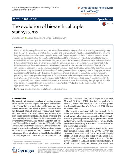 The Evolution Of Hierarchical Triple Star Systems Docslib