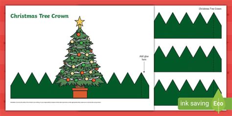 Christmas Tree Crown Template Teacher Made Twinkl
