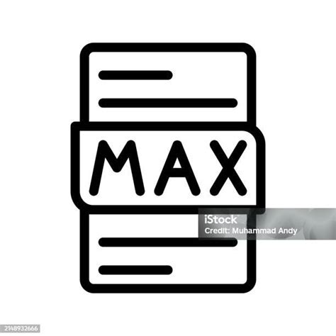 최대 파일 형식 아이콘입니다 문서 형식 유형 디자인 그래픽 아이콘 개요 디자인 스타일 벡터 일러스트 레이 션 0명에 대한 스톡
