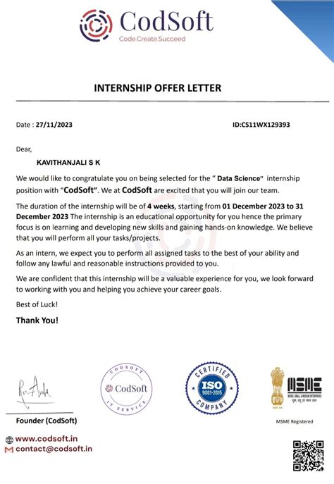 Kavithanjali S K On Linkedin Codsoft Datascience Codsoftinternship