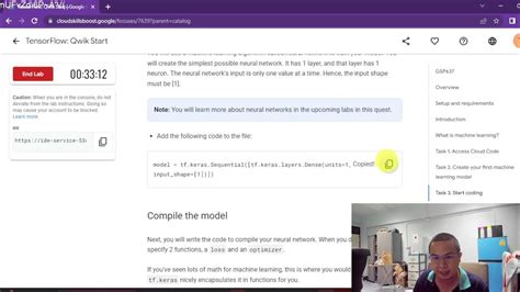 Gsp637 Tensorflow Qwik Start Chaiyogcp Season3 Youtube