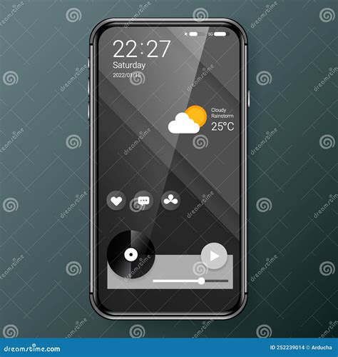 Dark Black Theme User Interface Home Mobile App Menu Stock Vector Illustration Of Nokia