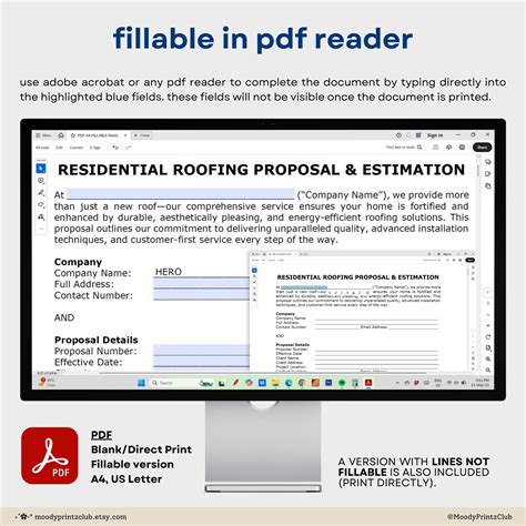 Residential Roofing Proposal Template Roofing Estimate Form Printable