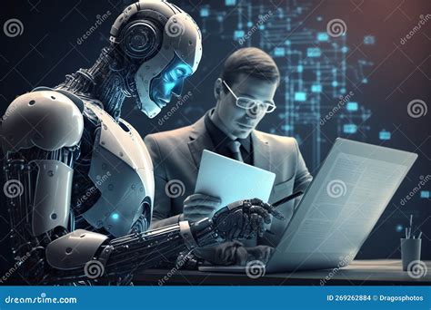 Ai Robot Or Android Machine Digital Technology Concept Idea Neural