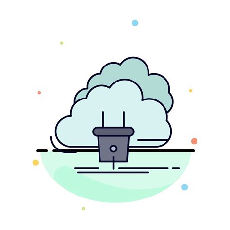 Cloud Connection Energy Network Power Flat Color Icon Vector 19091492 Vector Art At Vecteezy