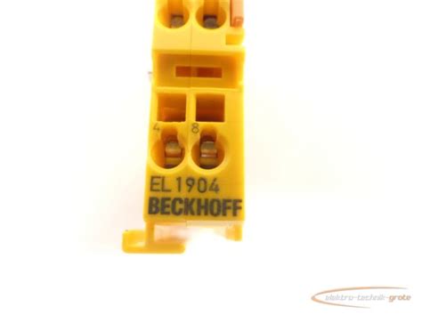 Beckhoff EL1904 EtherCAT Terminal 4 Channel Digital Input SN 00828128 In Remscheid Germany