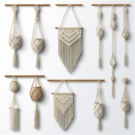 Macrame Vector Set White Background Isolated A High Quality Premium Ai Generated Vector