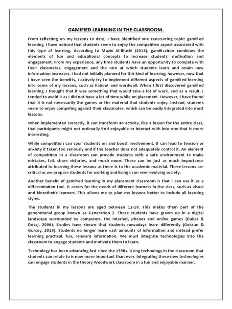 Gamified Learning In The Classroom Pdf Learning Classroom