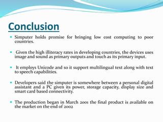 Simputer Technology Ppt PPTX