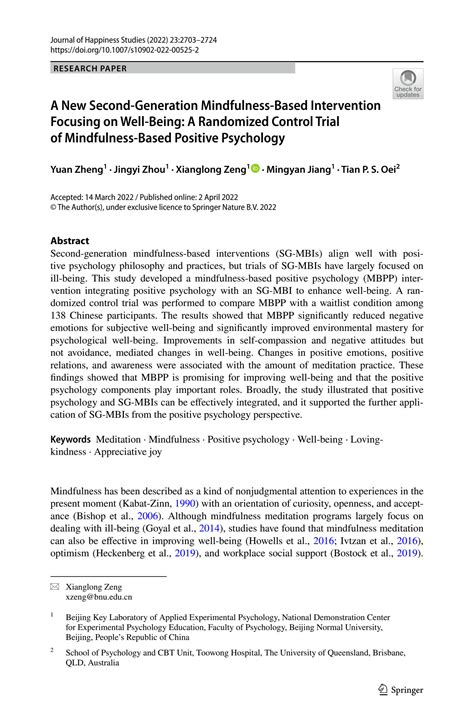 Solution A New Second Generation Mindfulness Based Intervention