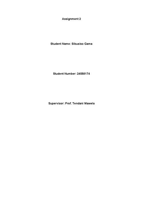 24058174 Assignment 2 Problem Statement Assignment 2 Student Name